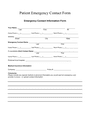 Patient Emergency Contact Form in Word and Pdf formats