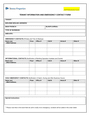 Tenant information and emergency contact form. in Word and Pdf formats