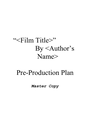 Shooting pre-production plan template in Word and Pdf formats