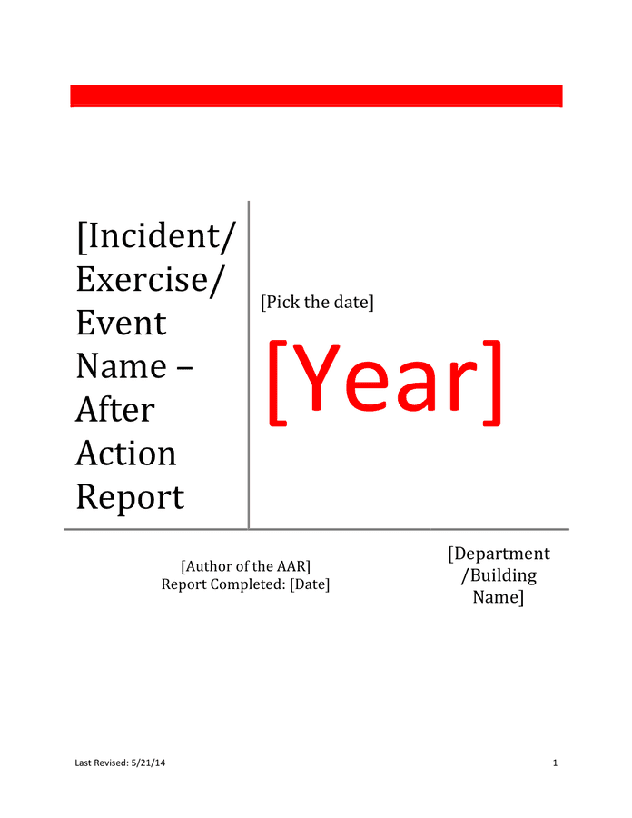 After Action Report Form In Word And Pdf Formats