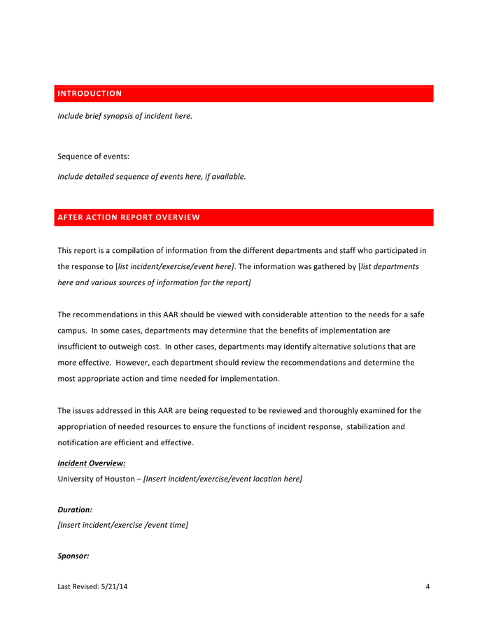 After action report form in Word and Pdf formats - page 4 of 7