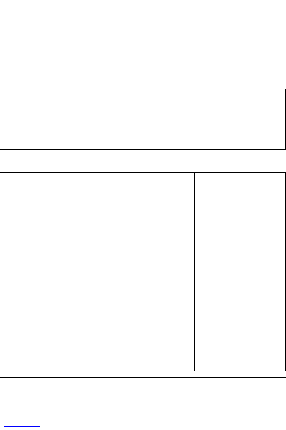 Basic invoice template in Word and Pdf formats