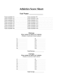 Athletics score sheet in Word and Pdf formats