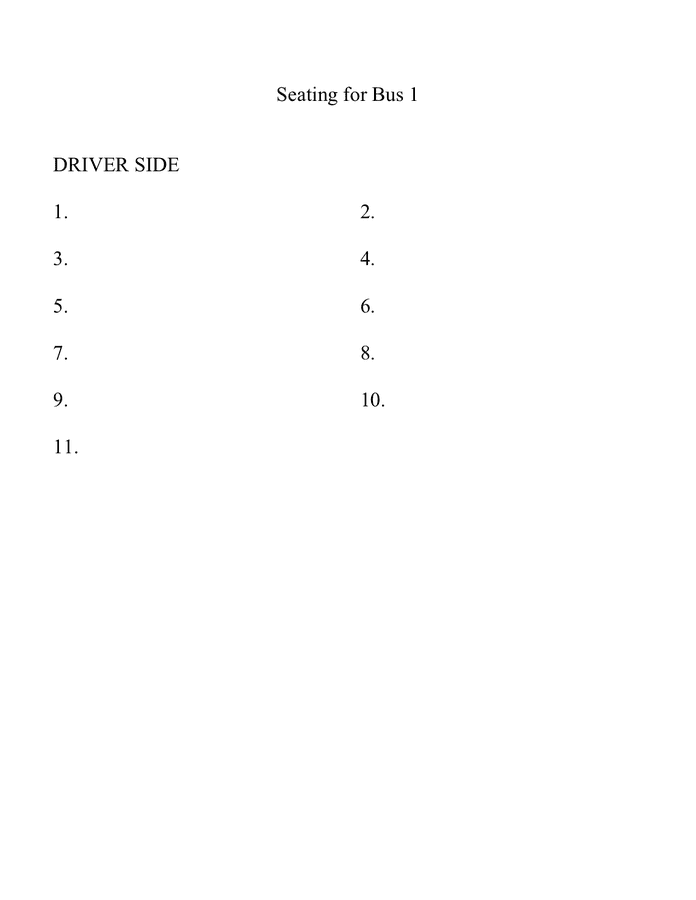 School Bus Seating Plan STOP PENNSBURY FROM OUTSOURCING