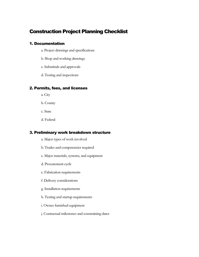 Project plan checklist - download free documents for PDF, Word and Excel