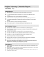 Project planning checklist report in Word and Pdf formats