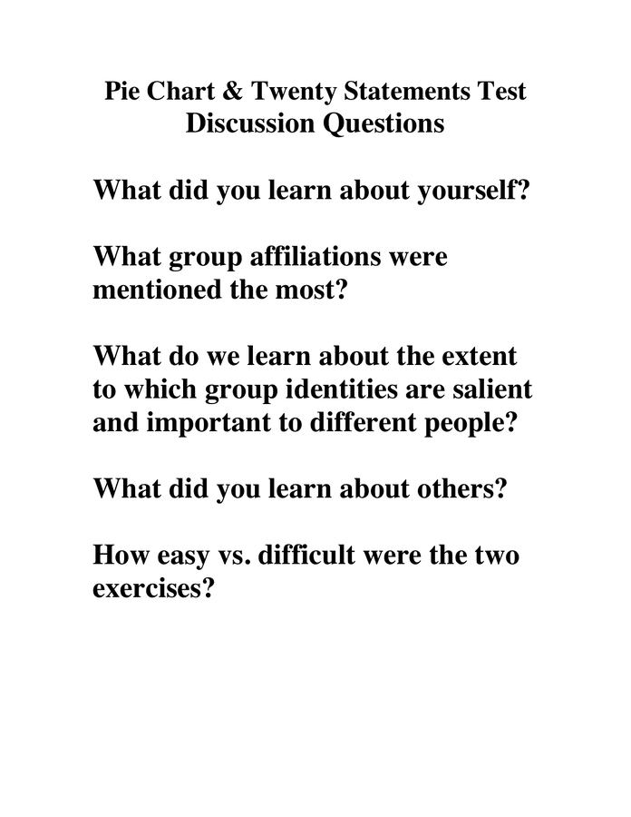 Pie Chart Exercise in Word and Pdf formats - page 2 of 4