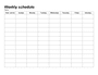 Weekly schedule template in Word and Pdf formats
