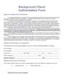 Background check authorization form in Word and Pdf formats