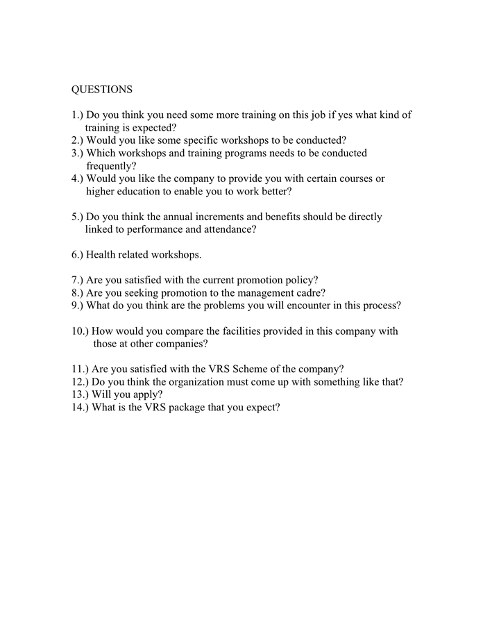Employee satisfaction questionnaire in Word and Pdf formats - page 4 of 4