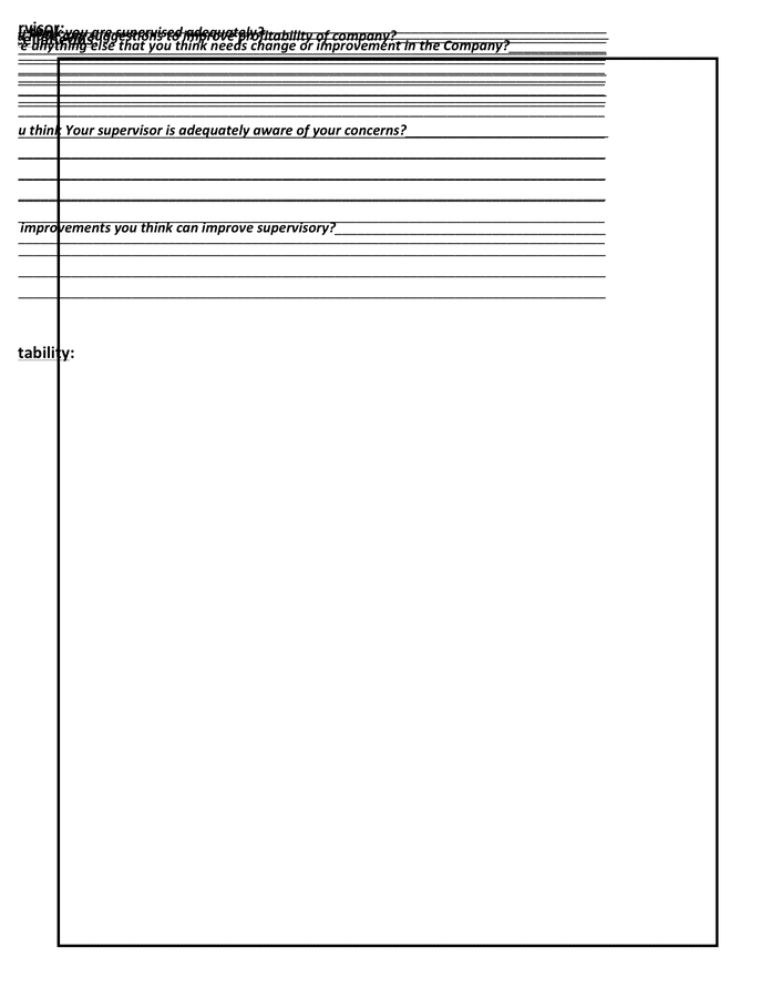 Employee satisfaction survey template in Word and Pdf formats - page 3 of 3