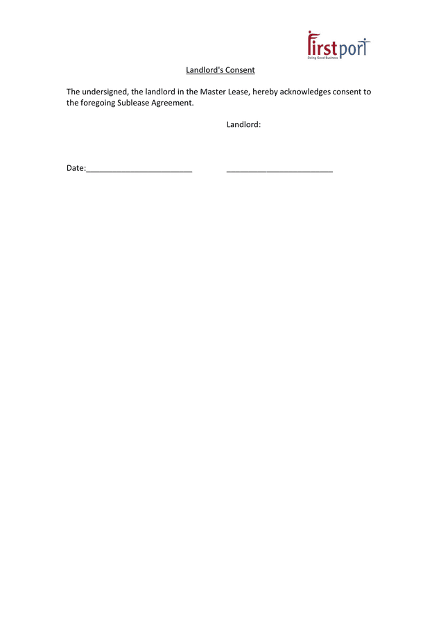 Sublease Agreement in Word and Pdf formats - page 3 of 3
