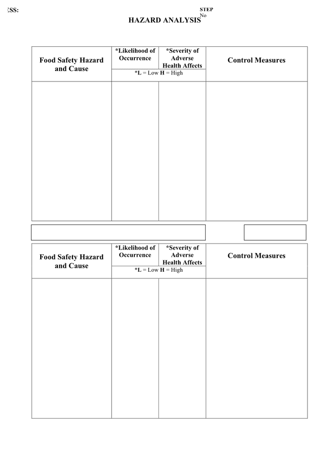 Company HACCP plan (UK) in Word and Pdf formats - page 10 of 11