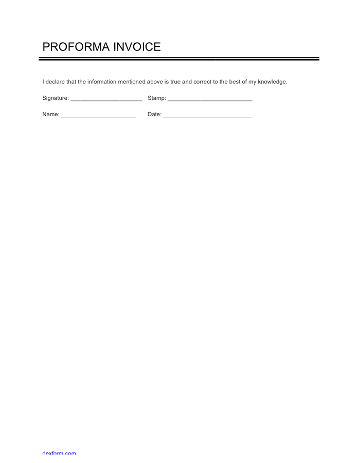 Proforma invoice template in Word and Pdf formats - page 2 of 2