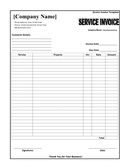 Service Invoice Template - download free documents for PDF, Word and Excel