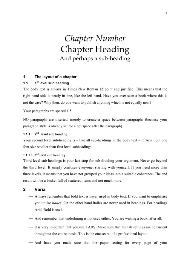 Thesis writing template in Word and Pdf formats - page 2 of 5