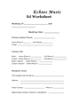 Wedding dj worksheet template in Word and Pdf formats