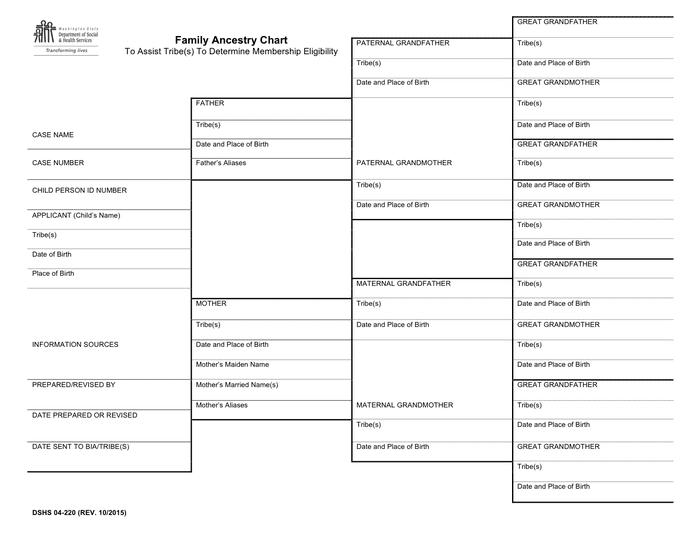 Family Ancestry Chart Template In Word And Pdf Formats