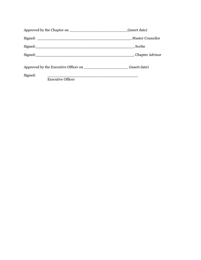 Bylaws template in Word and Pdf formats - page 2 of 2