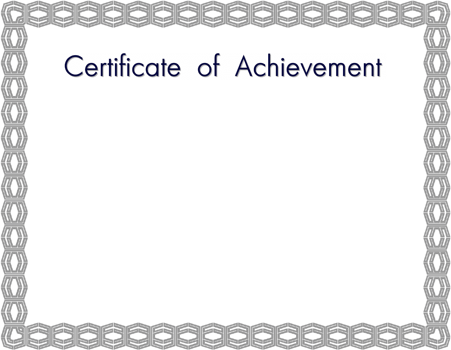 Certificate of achievement in Word and Pdf formats