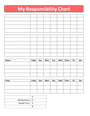 Responsibility chart template in Word and Pdf formats