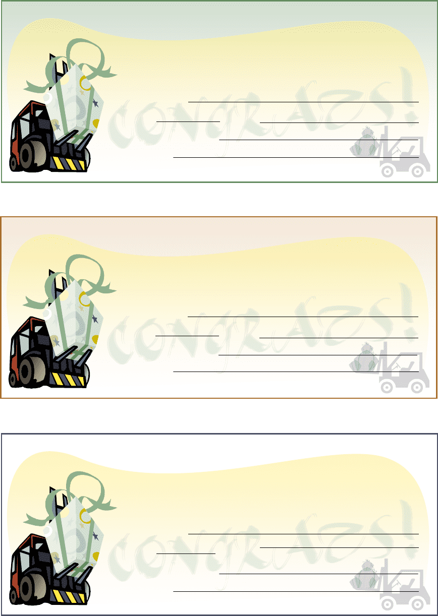 Gift certificate example in Word and Pdf formats