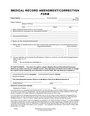Medical record amendment/correction form in Word and Pdf formats