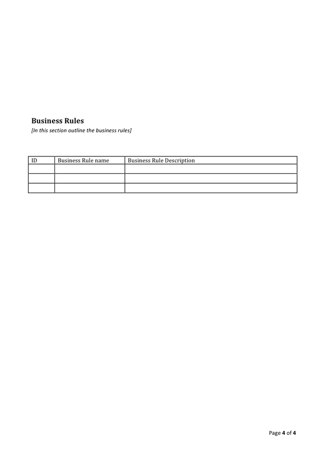 Use Case Specification Template In Word And Pdf Formats Page 4 Of 4