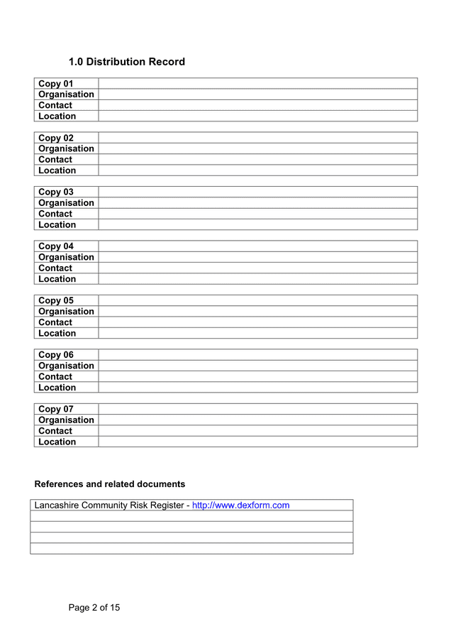 Business continuity plan template in Word and Pdf formats - page 2 of 7