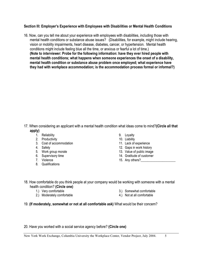 Employer information sheet in Word and Pdf formats - page 5 of 7