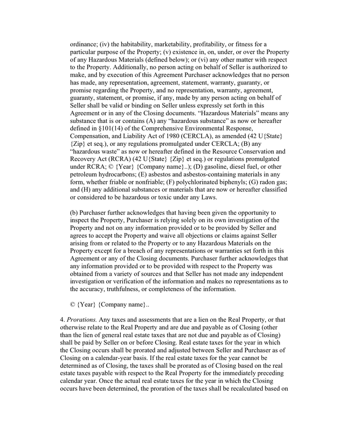 Real estate purchase agreement in Word and Pdf formats - page 2 of 7