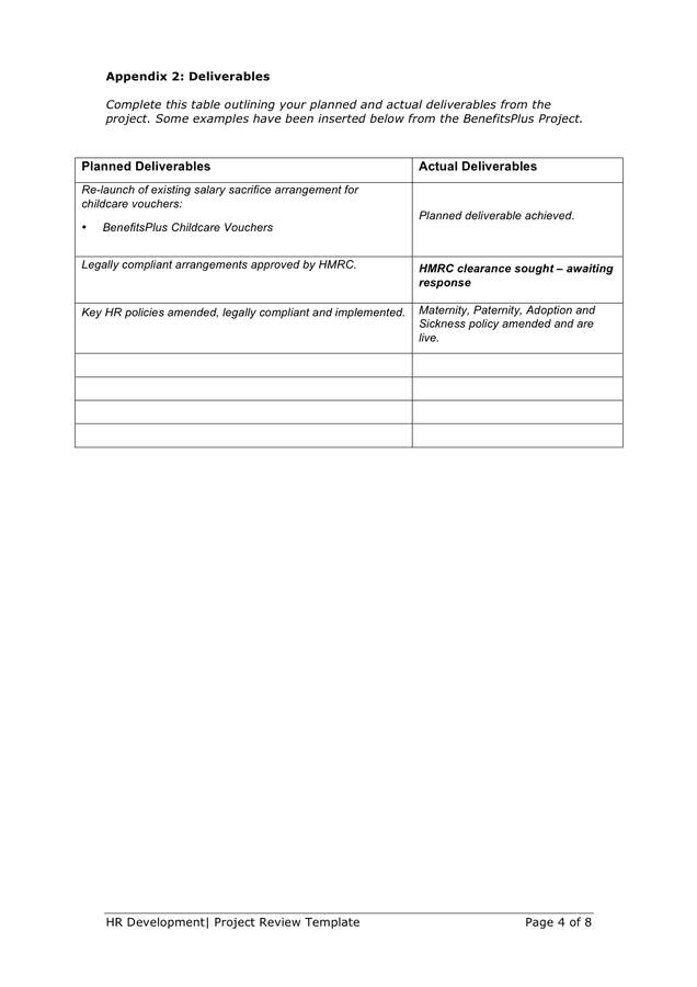 Project Review Report Template In Word And Pdf Formats Page 4 Of 8