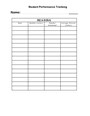Student performance tracking sheet in Word and Pdf formats
