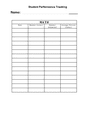 Student performance tracking sheet in Word and Pdf formats