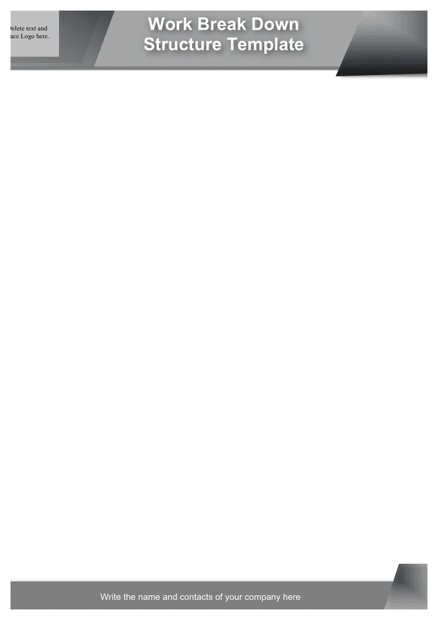 Work breakdown structure template in Word and Pdf formats - page 5 of 9