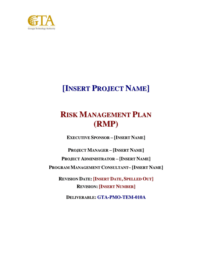 Risk Management Plan Template - download free documents for PDF, Word ...