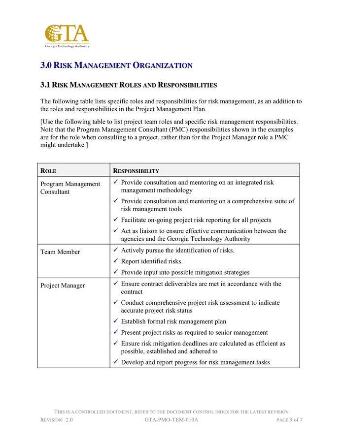 Risk Management Plan Template in Word and Pdf formats - page 8 of 12