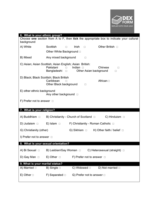 British medical application form in Word and Pdf formats - page 2 of 15