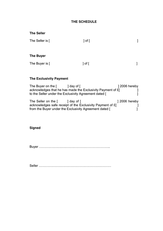 Exclusivity Agreement In Word And Pdf Formats Page 5 Of 5