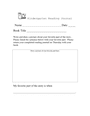 Kindergarten reading log template in Word and Pdf formats
