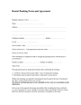 Rental booking form and agreement in Word and Pdf formats