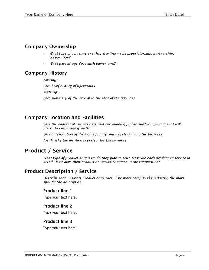 Business plan template in Word and Pdf formats - page 4 of 8