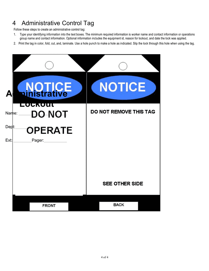Danger / notice tag templates in Word and Pdf formats - page 4 of 4