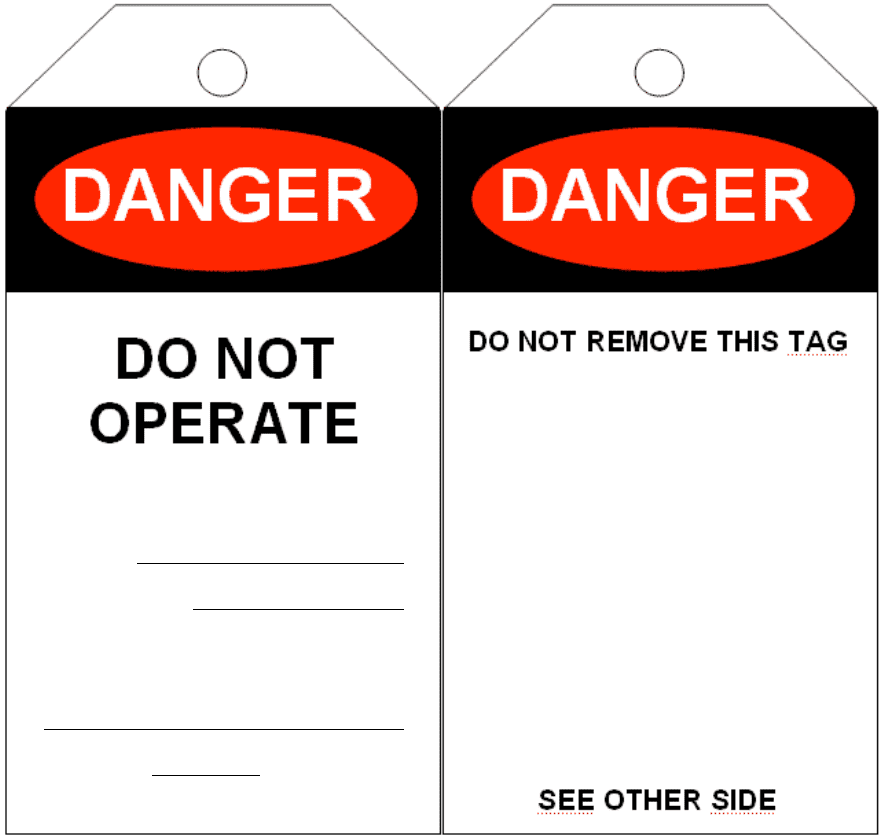 Danger / notice tag templates in Word and Pdf formats - page 2 of 4