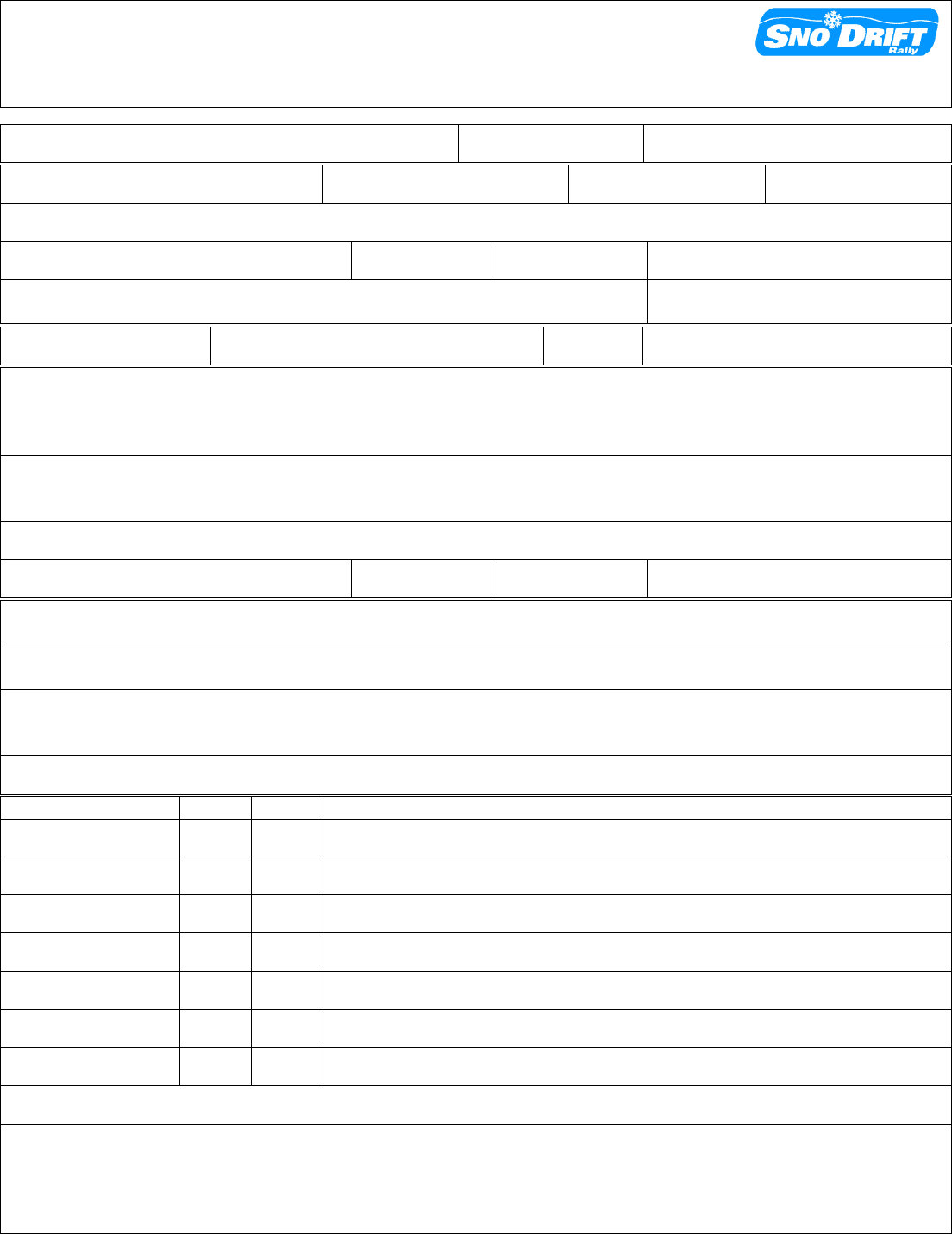 Medical information form in Word and Pdf formats