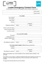 Cub leaders emergency contact form in Word and Pdf formats
