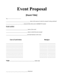 Event proposal template in Word and Pdf formats