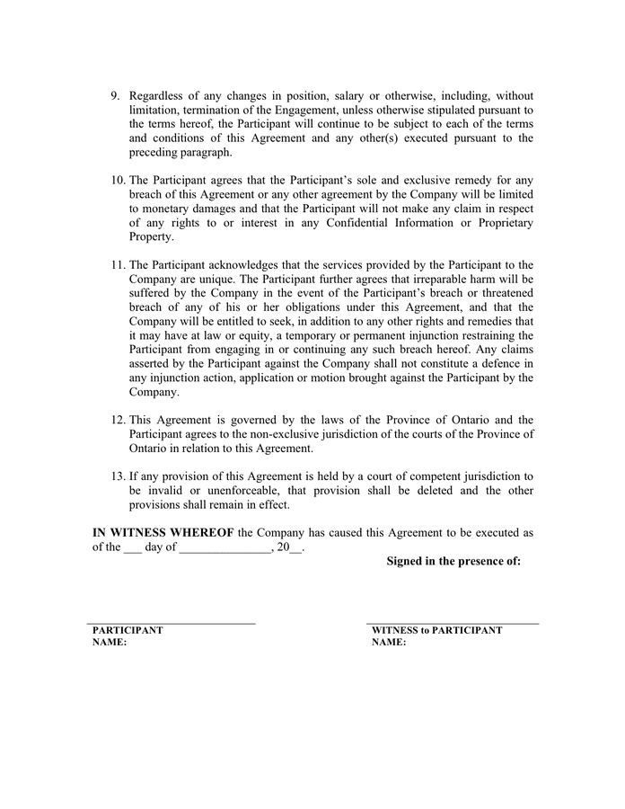 Employment agreement template in Word and Pdf formats - page 7 of 7