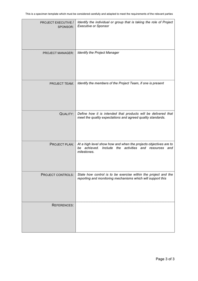 Project Initiation Document Template In Word And Pdf Formats Page 3 Of 3