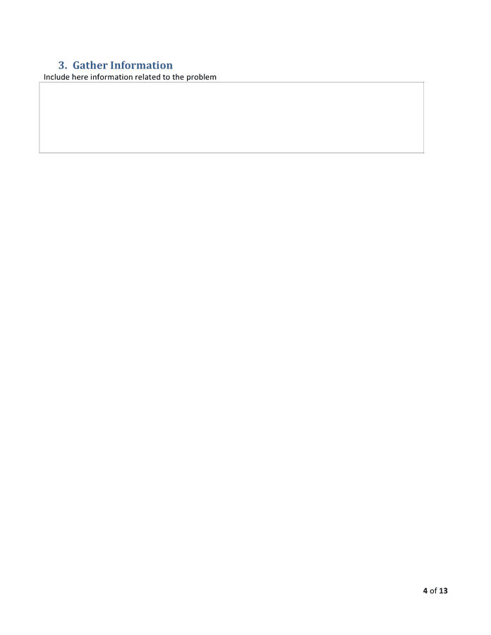 Problem analysis template in Word and Pdf formats - page 4 of 13